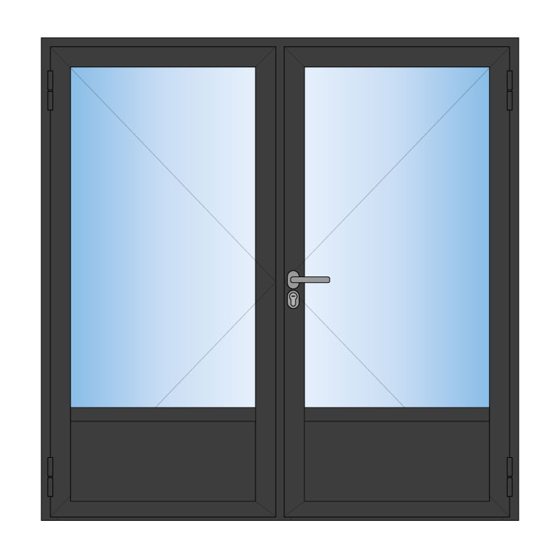 Porte en acier vitrée 2 vantaux, le sur mesure facile et rapide