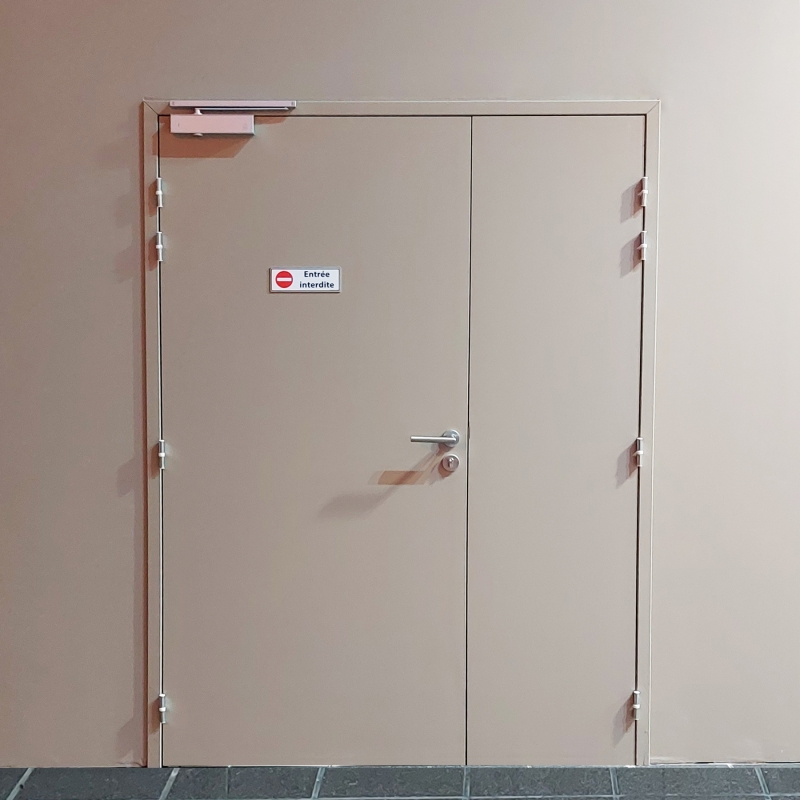 Bloc porte bois 2 vantaux coupe-feu EI30 acoustique