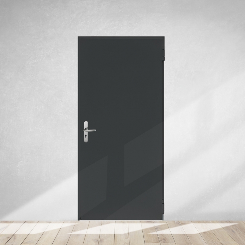 Porte coupe-feu 30 blindée A2P* acier 1 vantail, RAL 7016