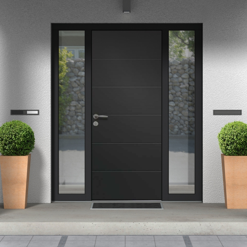 Porte d'entrée monobloc MONA sur mesure en aluminium. Porte d'entrée ...