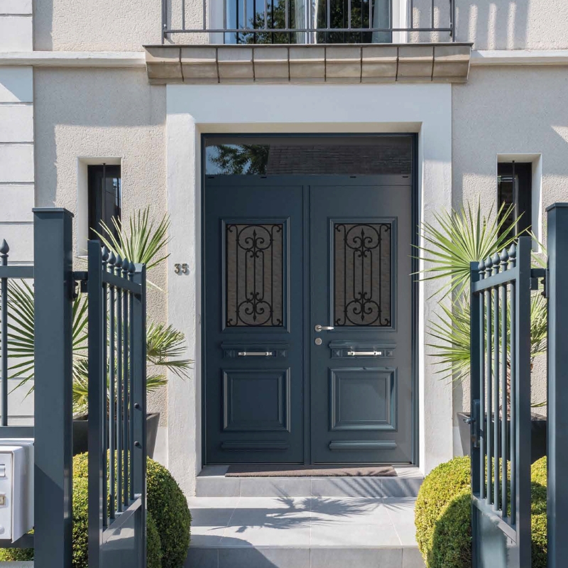 Porte d'entrée 2 vantaux Aluminium