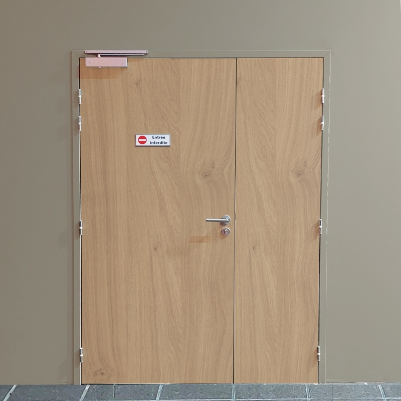 Bloc porte bois 2 vantaux coupe-feu EI30 stratifié